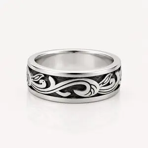 OUTRAGE LONDON Plant Band Ring - Silver