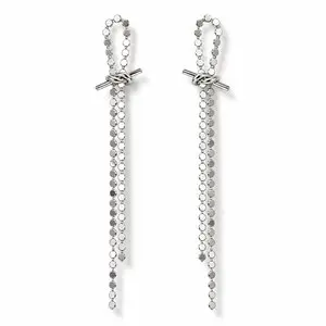 HYE JANE JEWELRY T-bar Tassel Drop Earrings - Silver