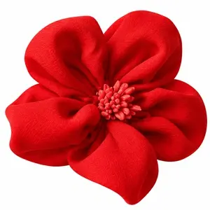 YEVA SEBASTIA Colorful Chiffon Flower Hair Clip - Red