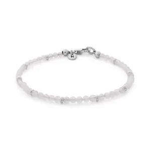 NELLOU JEWELLERY Rainbow Moonstone Orbit Bracelet June Sterling - Silver