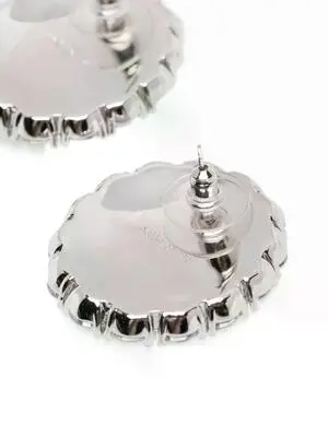 SELF-PORTRAIT Oval Crystal Pearl Earrings