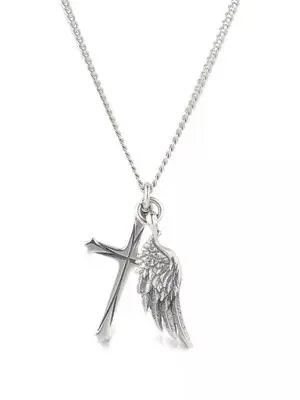 Emanuele Bicocchi Ala + Wing-pendant Cross Necklace - Silver
