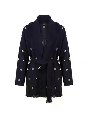 Alanui Echoes Of The Bandana Paisley-print Fringed Cardigan - Blue