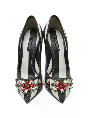 Dolce & Gabbana Jewel-brooch Pointed-toe Pumps
