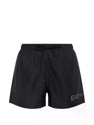 EA7 Logo-print Drawstring Swim Shorts - Black