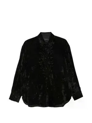 JUUN.J Ruffled Velvet-effect Shirt