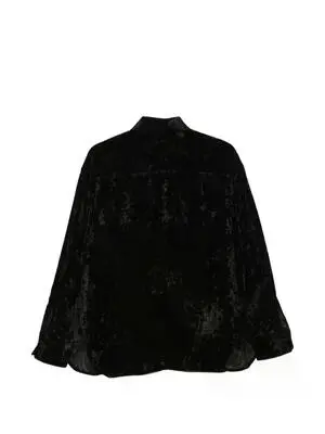 JUUN.J Ruffled Velvet-effect Shirt