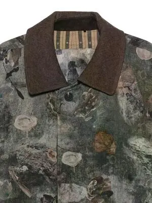 ZIGGY CHEN Abstract-print Spread-collar Coat