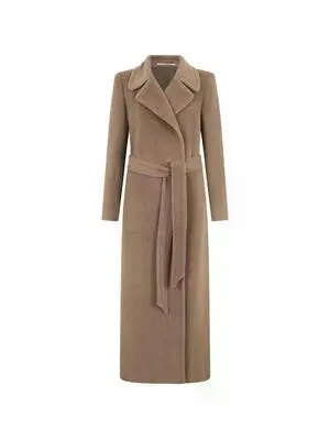 Tagliatore Belted Brushed-finish Coat - Brown