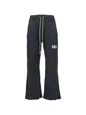 RIVINGTON ROI REBIS Logo-print Wide-leg Track Pants - Black