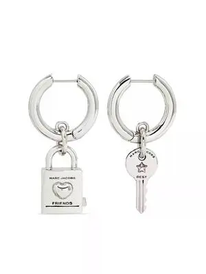 Marc Jacobs Friendship Padlock Hoop Earrings - Silver