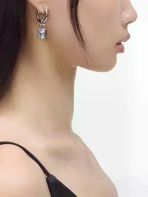 Marc Jacobs Friendship Padlock Hoop Earrings