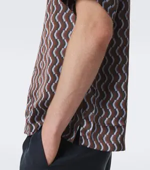 Frescobol Carioca Roberto Printed Silk Bowling Shirt