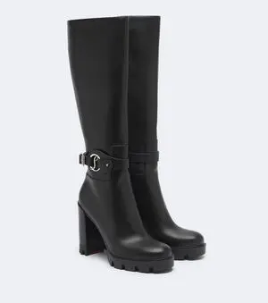 CHRISTIAN LOUBOUTIN Dianouchette Leather Knee-high Boots - Black
