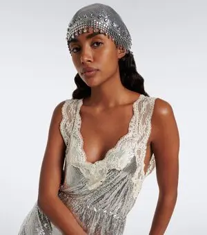 Rabanne Crystal-embellished Chainmail Beanie