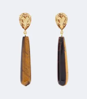 JENNIFER BEHR Caroline 18kt Gold-plated Earrings - Brown