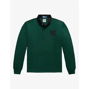 Polo Ralph Lauren Yankees Contrast-collar Cotton-blend Fleece Rugby Shirt - Moss Agate