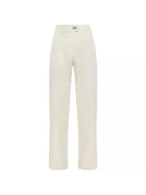 FERRAGAMO Gancini-plaque Trousers - White