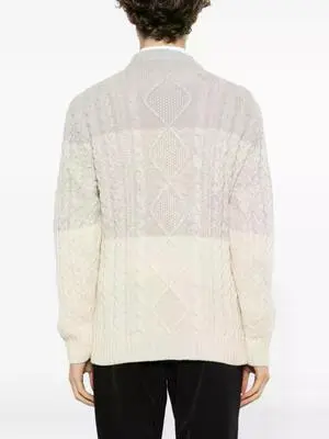 Kiton Cable-knit Colour-block Sweater