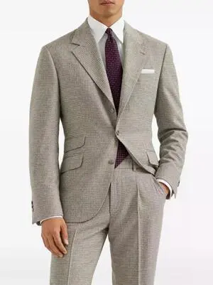 Brunello Cucinelli Checked Single-breasted Suit - Neutrals