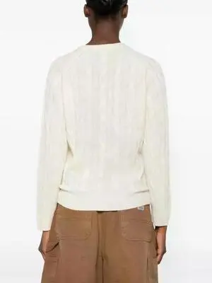 Sporty & Rich Ivan Cable-knit V-neck Sweater