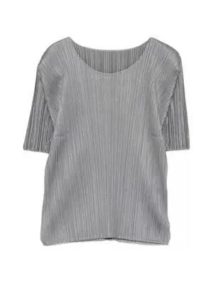 Issey Miyake Pleated Short-sleeve T-shirt - Grey