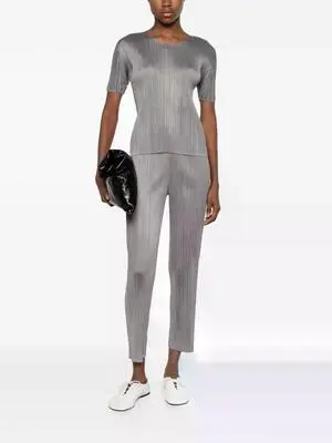 Issey Miyake Pleated Short-sleeve T-shirt - Grey