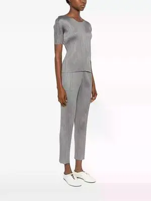 Issey Miyake Pleated Short-sleeve T-shirt - Grey