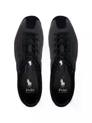 Polo Ralph Lauren Rl Racer Quilted-suede Sneakers - Black