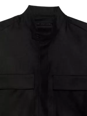 LOW BRAND Mandarin-collar Flap-pocket Shirt