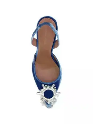 Amina Muaddi Begum Crystal-embellished Sandals - Blue