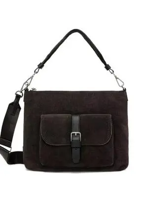 Marc O'polo Caren Buckle-detail Suede Shoulder Bag - Brown