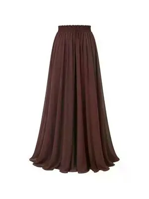KAOS Elasticated-waistband Pleated Maxi Skirt - Brown