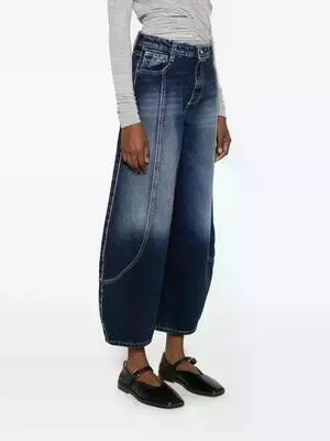 PLEASE Barrel-leg Panelled Jeans