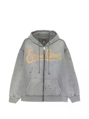 EVISU Distressed Logo-print Hoodie