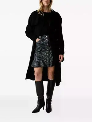 TRUSSARDI Snakeskin-effect Button-front Mini Skirt