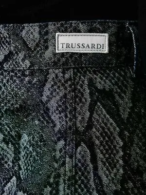 TRUSSARDI Snakeskin-effect Button-front Mini Skirt
