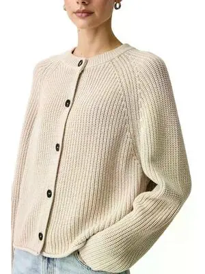 Marc O'polo Raglan-sleeve Cotton Cardigan - Neutrals