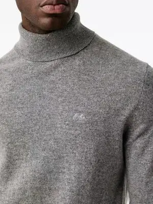 Lindbergh Roll-neck Embroidered-logo Sweater