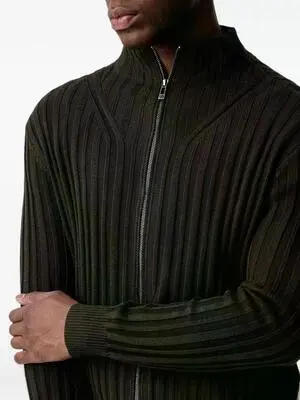 Armani Exchange Ribbed-knit Zip-up Cardigan