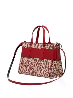 Armani Exchange Logo-print Panelled Tote Bag - Red