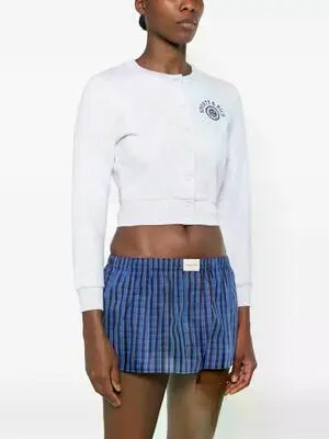 Sporty & Rich Logo-print Cropped Sweatshirt