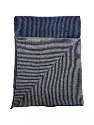 Brunello Cucinelli Cashmere English Rib Vanisé Knit Scarf - Blue