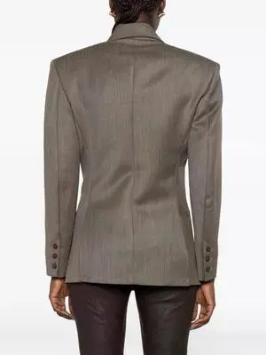 THE FRANKIE SHOP Jade Double-breasted Padded-shoulder Blazer