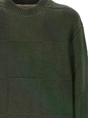ANERKJENDT Panelled Knitted Sweater - Green