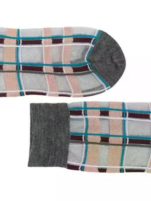ANT45 Brill Short Check Metallic-thread Socks