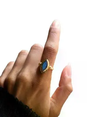 OTTOMAN HANDS Marquise Labradorite Rings - Gold