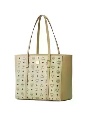 Mcm Medium Toni Visetos Logo-print Tote Bag - Neutrals