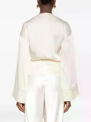Andamane Fringe-trim Tie-front Blouse
