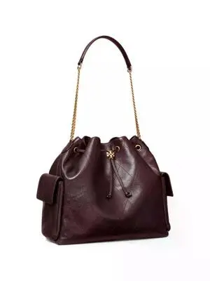 Tory Burch Large Charlie Quilted Drawstring Shoulder Bag